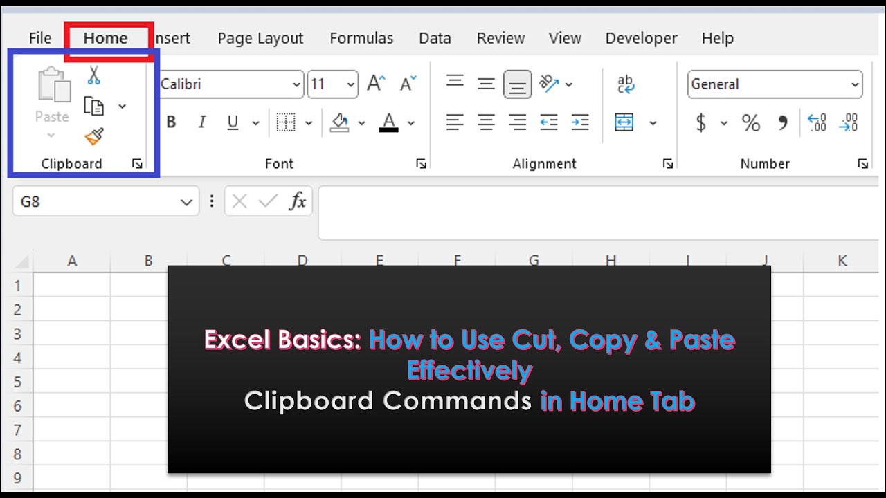 Excel Home tab Clipboard Commands #exceltips #exceltricks - YouTube