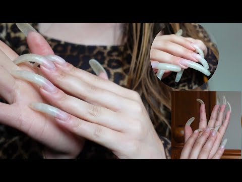 ASMR : With my Natural Long Nails | Nail on Nail Tapping | Moisturising ...