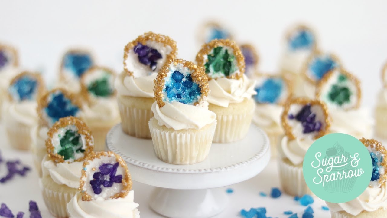 Mini Geode Cupcake Topper Tutorial - YouTube