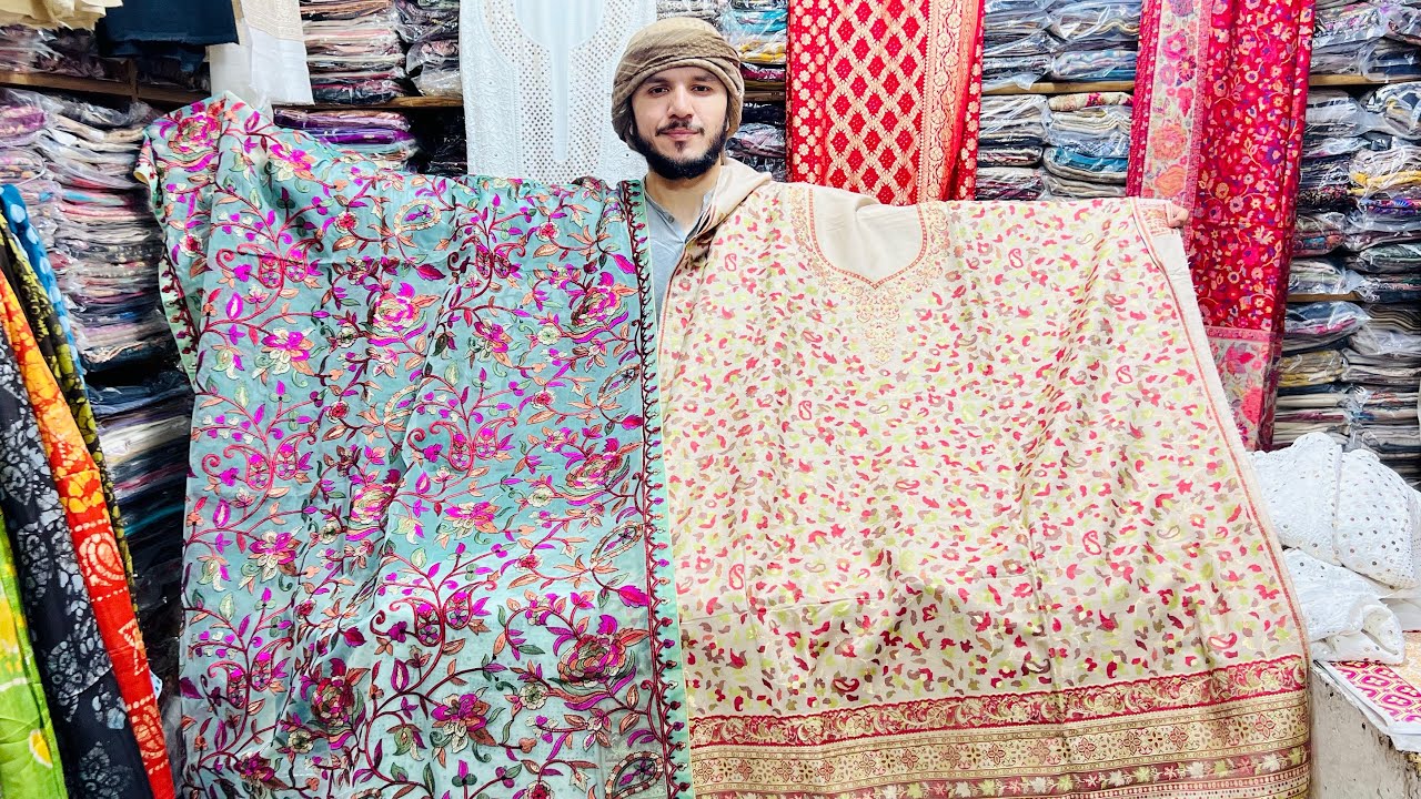 Summer Shawls/Kaani Banarsi three piece suits/Silk Banarsi three piece ...