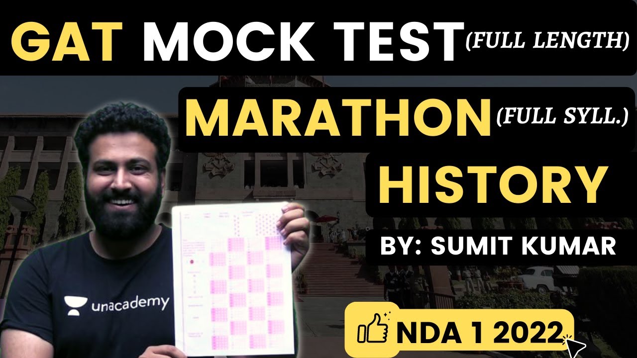 FULL-LENGTH GAT Mock Test 🔥🔥 History Marathon For NDA 1 2022 | GAT ...