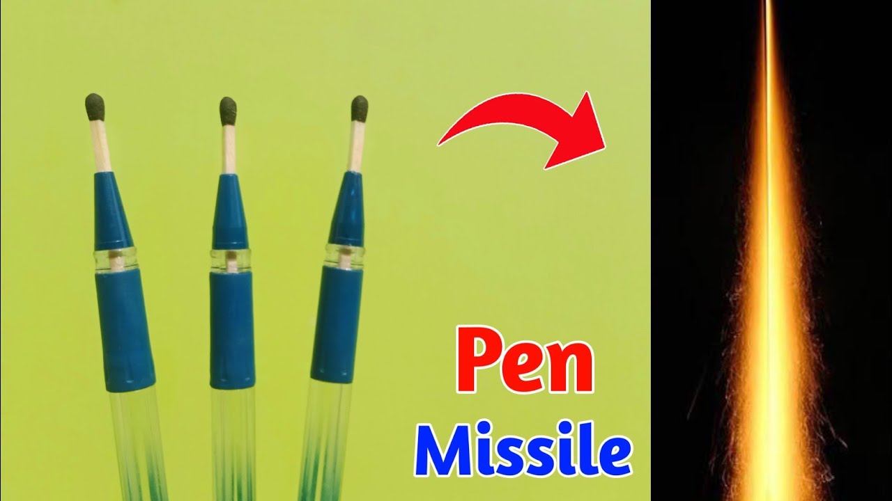 How to make pen missile rocket | pen missile rocket from matchstick ...