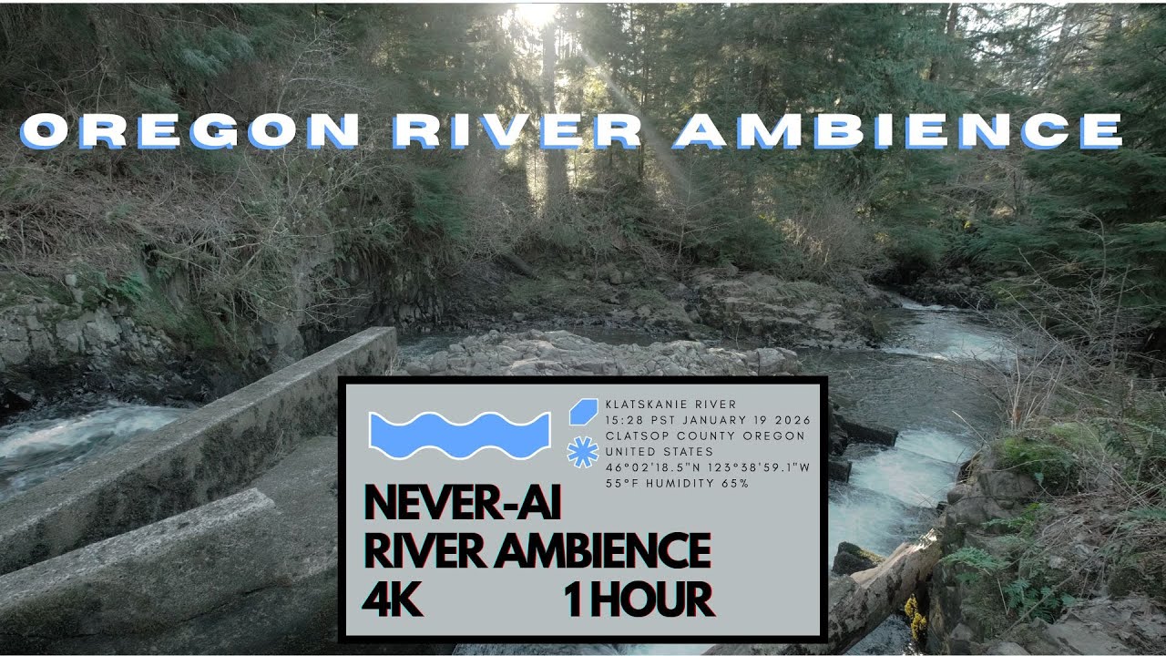 Oregon River Ambience - Clatskanie River 4k - 1 HOUR - No-AI - YouTube