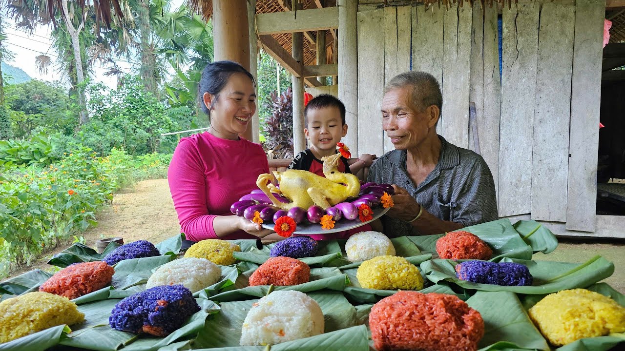 How to Make Traditional Multi-Colored Rice at the Farm With Family ...