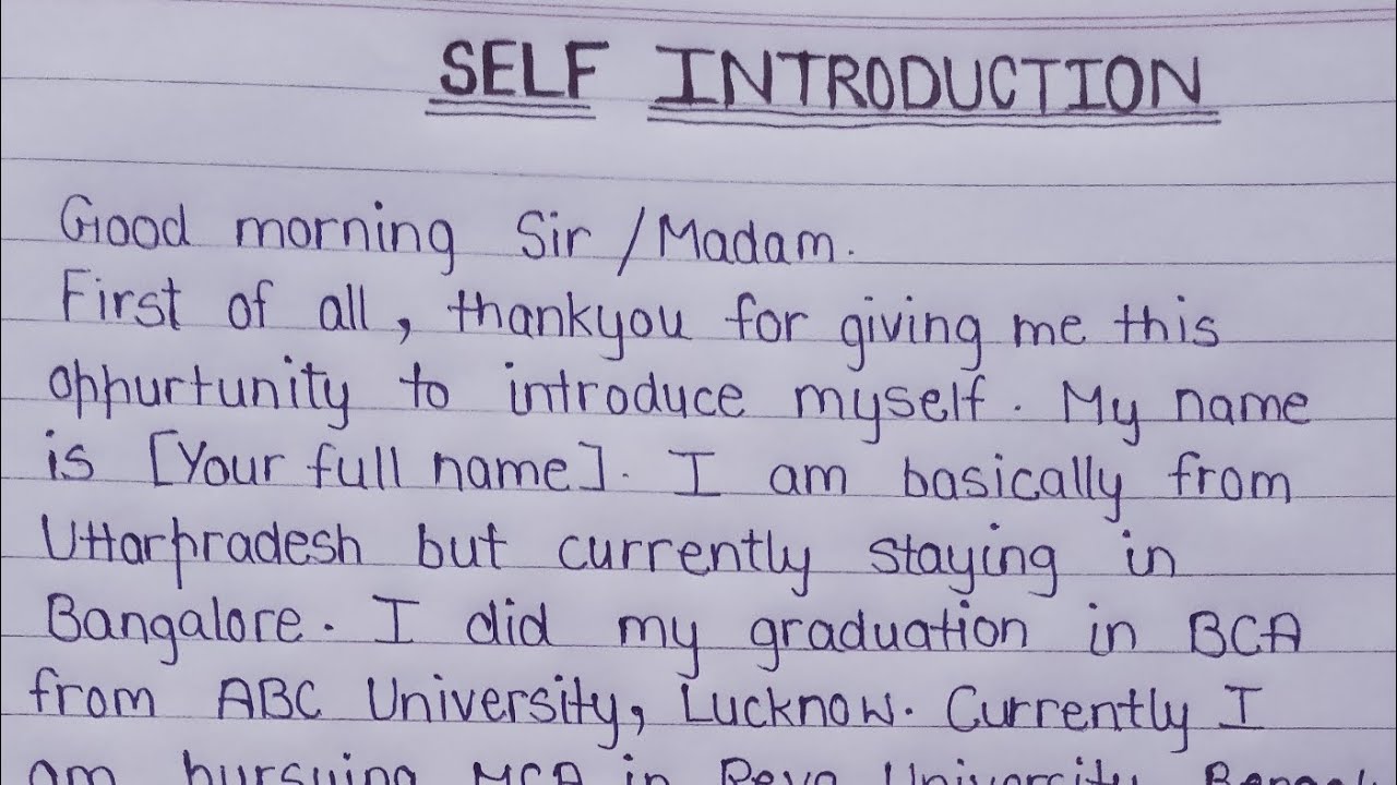 Self introduction in english|| How to introduce yourself in interview ...