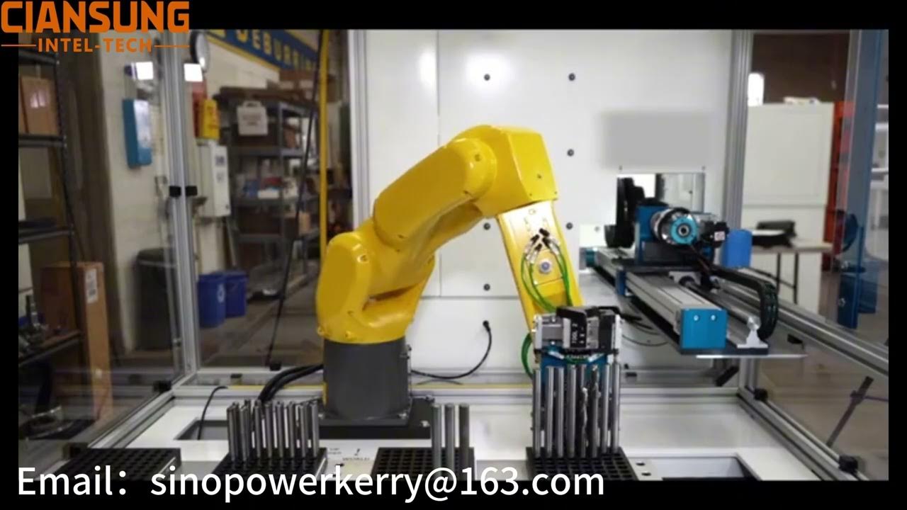 Industrial loading and unloading robots load and unload parts quickly. - YouTube