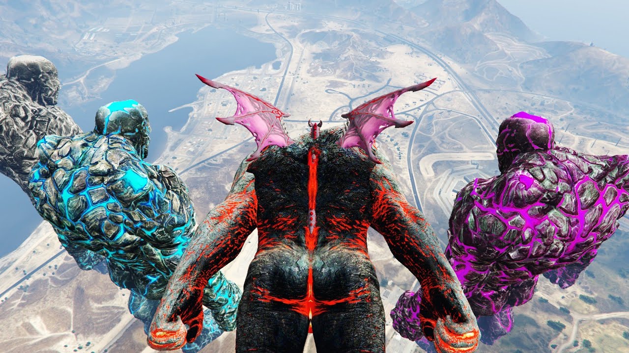 Dragon Monster Lava God Spider Man Fight With Franklin in GTA 5 - YouTube