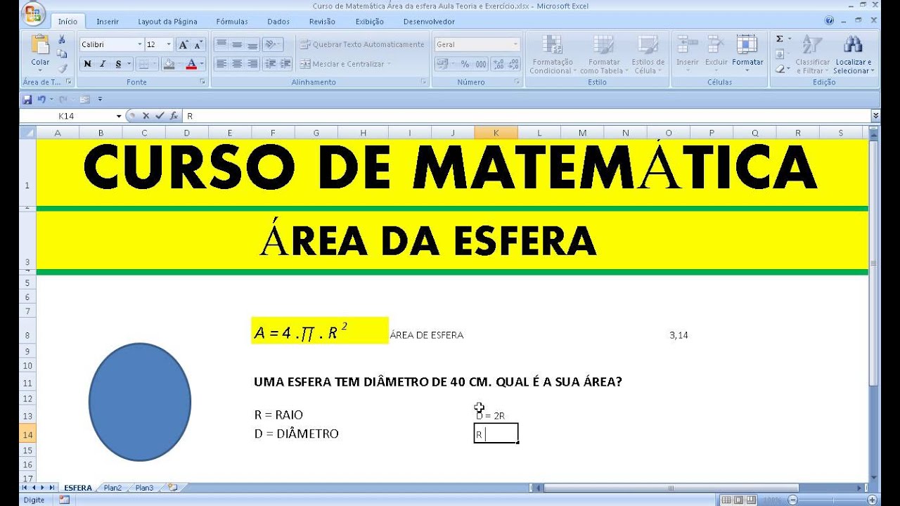 Curso de Matemática GEOMETRIA ESPACIAL Área da esfera Aula Teoria e ...