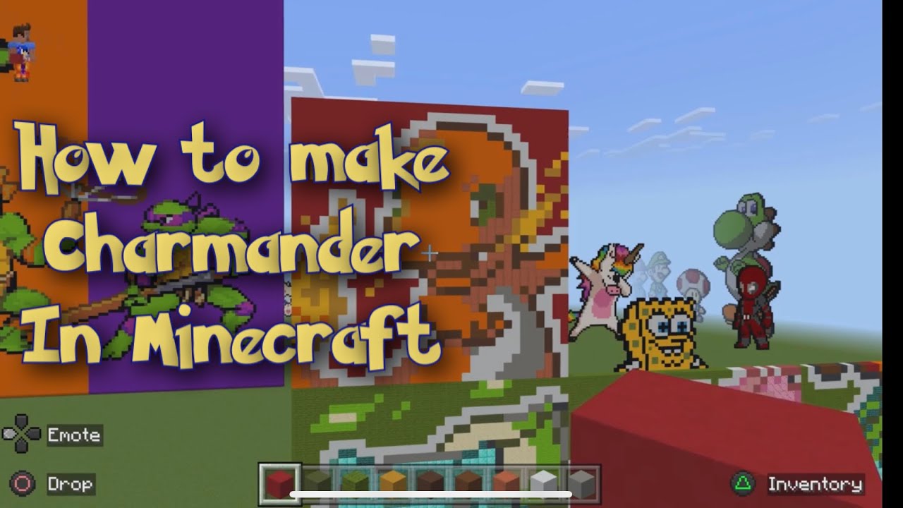 How to make Charmander pixel art in minecraft - YouTube