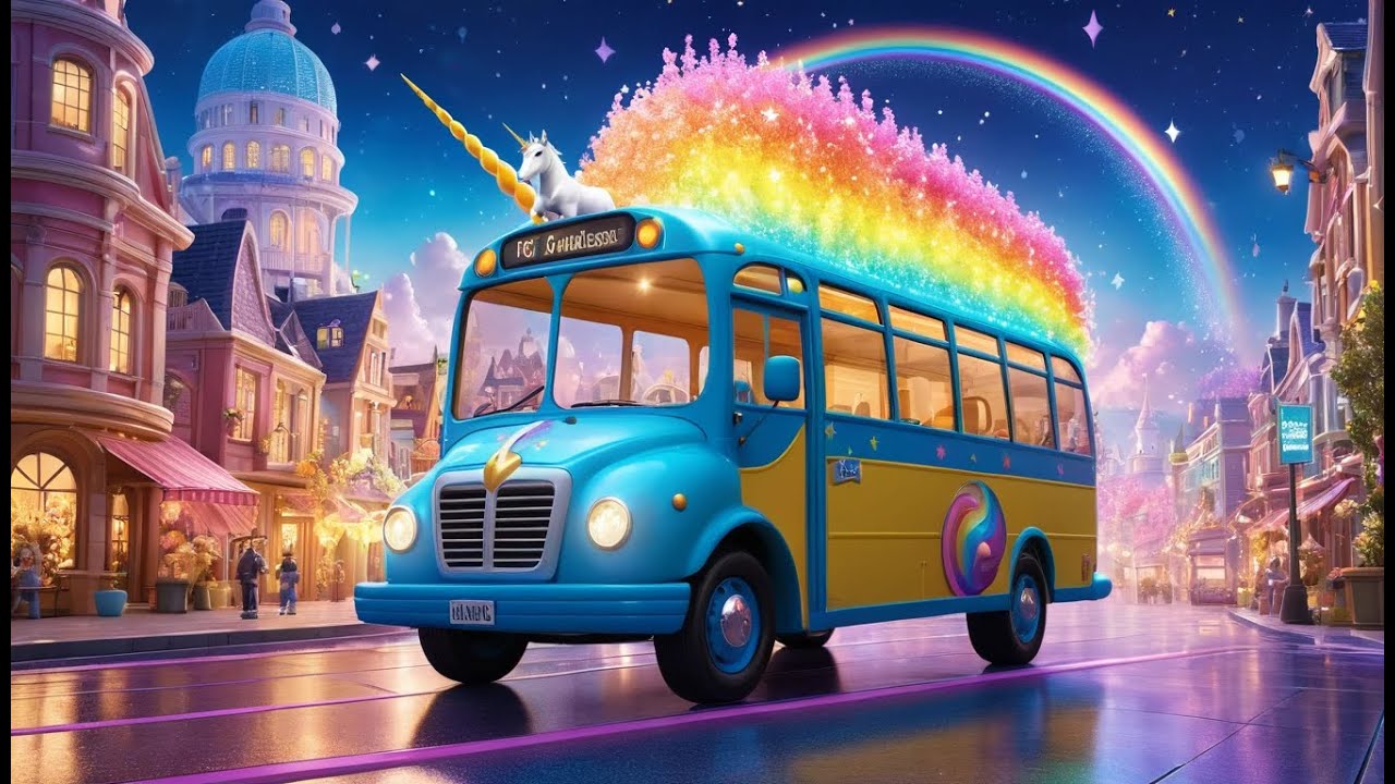 The Unicorns on the Bus | Magical Unicorn Song for Kids | Fun Bus Ride Adventure Rhyme - YouTube