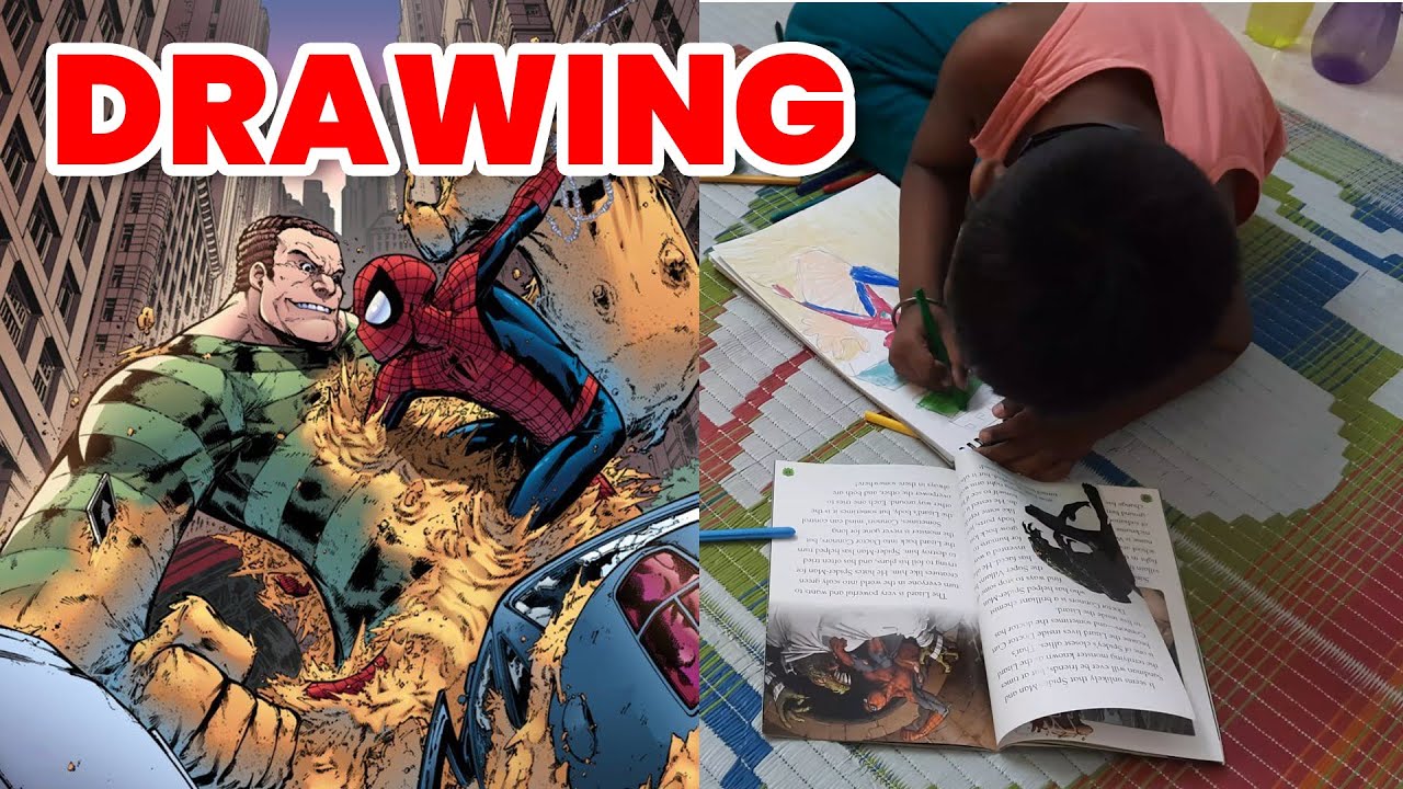 Spider-Man and Sandman clashed DRAWING and COLORING - YouTube