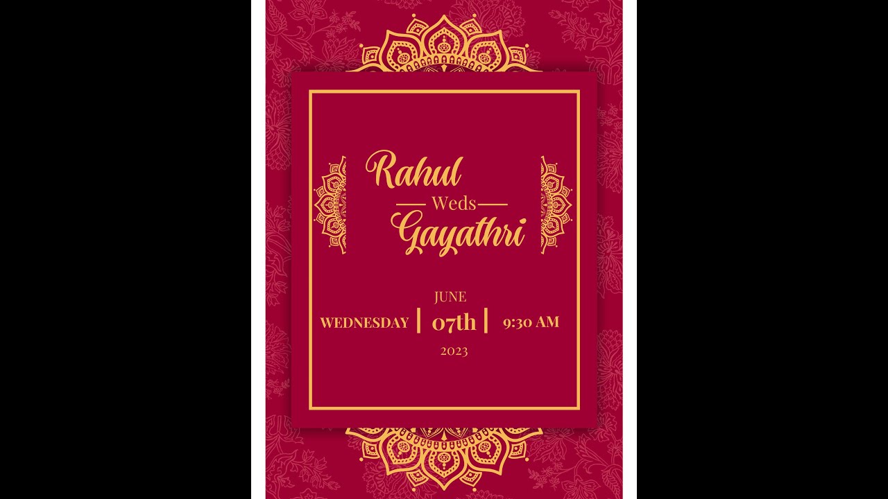 Wedding Ceremony Of Rahul weds Gayathri - YouTube