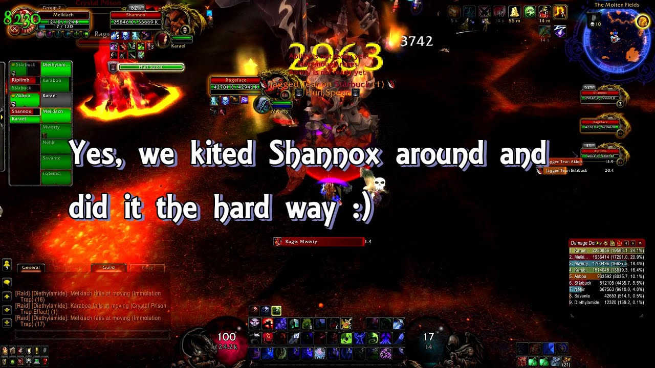 World of Warcraft, Cataclysm ~ Firelands, Shannox Heroic 10 man Kill ...