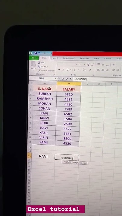 Countif Formula Ka Use । Job Interview Exceltech Exceltips Dataentryjobs Excel