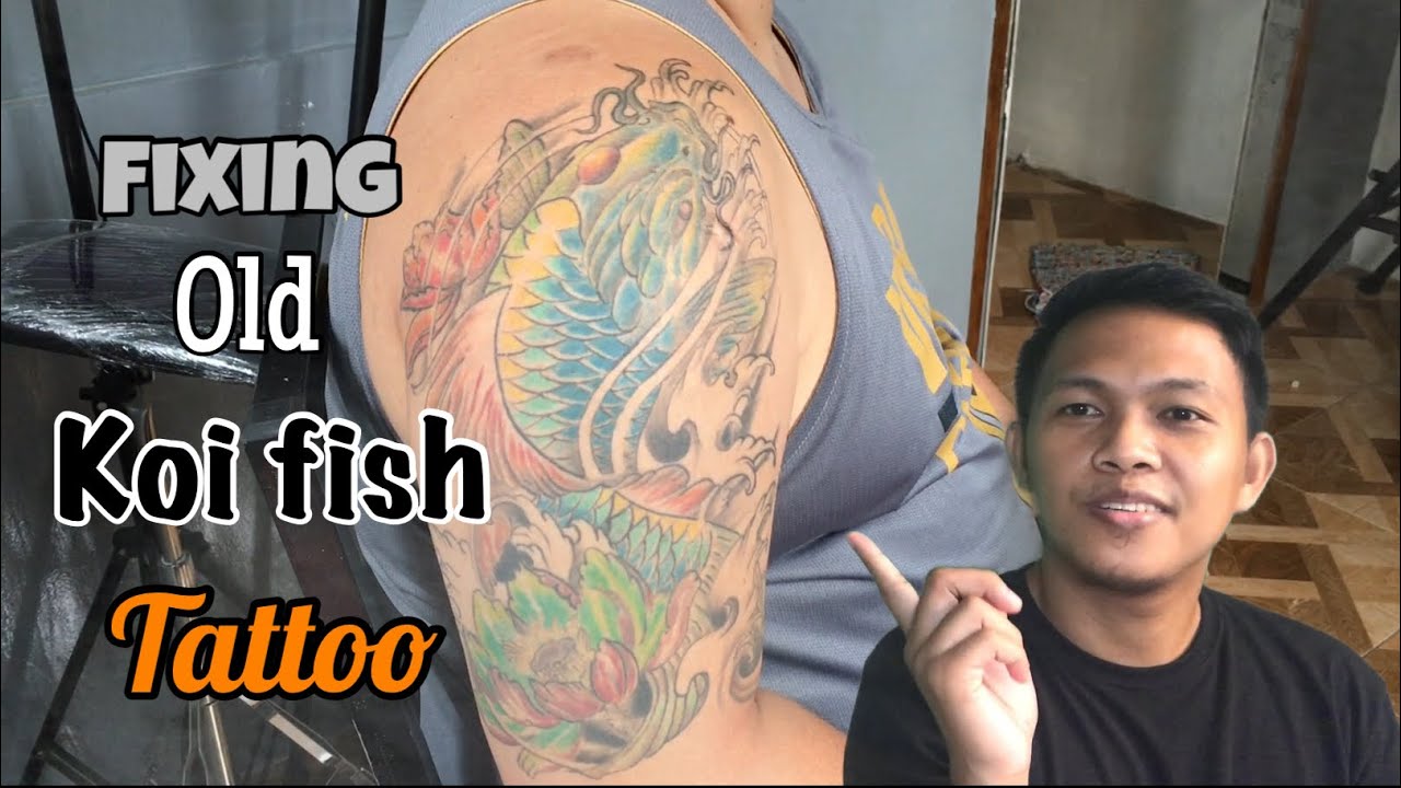HOW TO FIX FADED KOI FISH TATTOO - YouTube