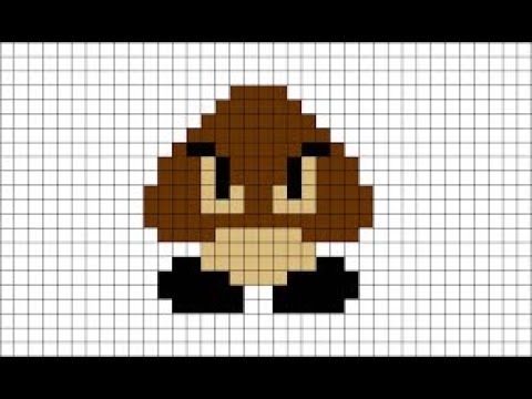 como hacer un goomba- pixel art - YouTube