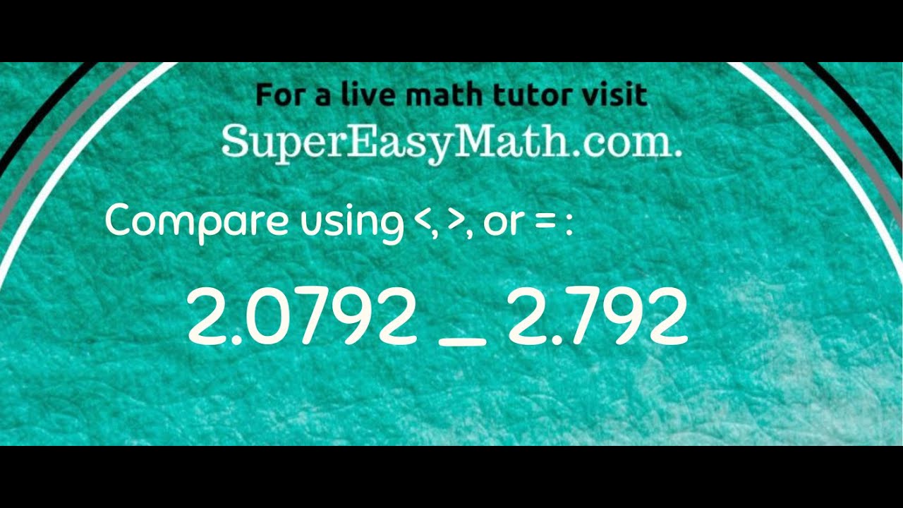 MPOTD - Comparing Decimals - YouTube