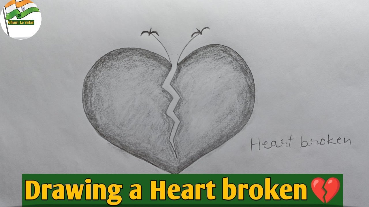 How to Draw Heart 💔broken || टुटा#ये# दिल ||50k subscribe || video#64 ...