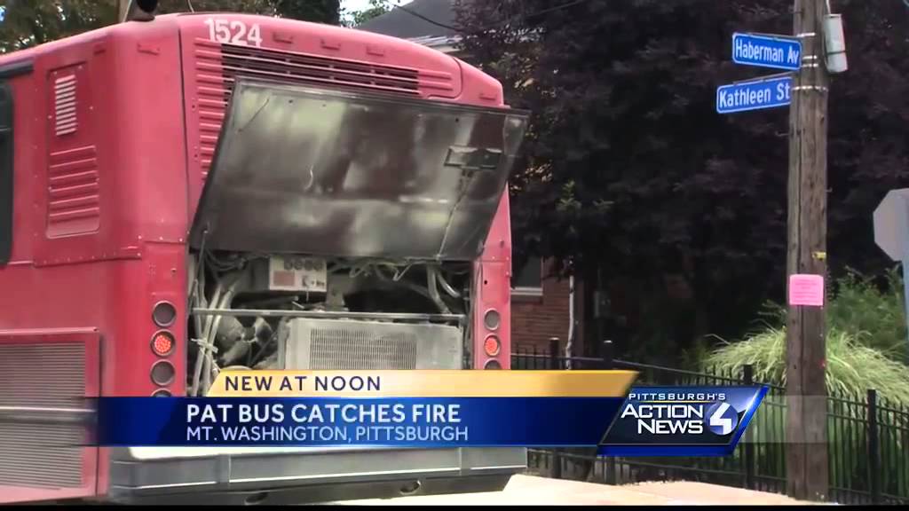 Port Authority bus catches fire in Mount Washington - YouTube