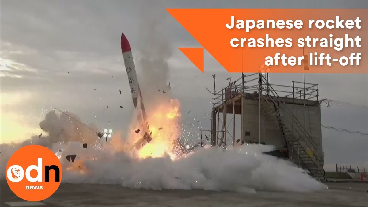Japanese rocket crashes straight after lift-off - YouTube