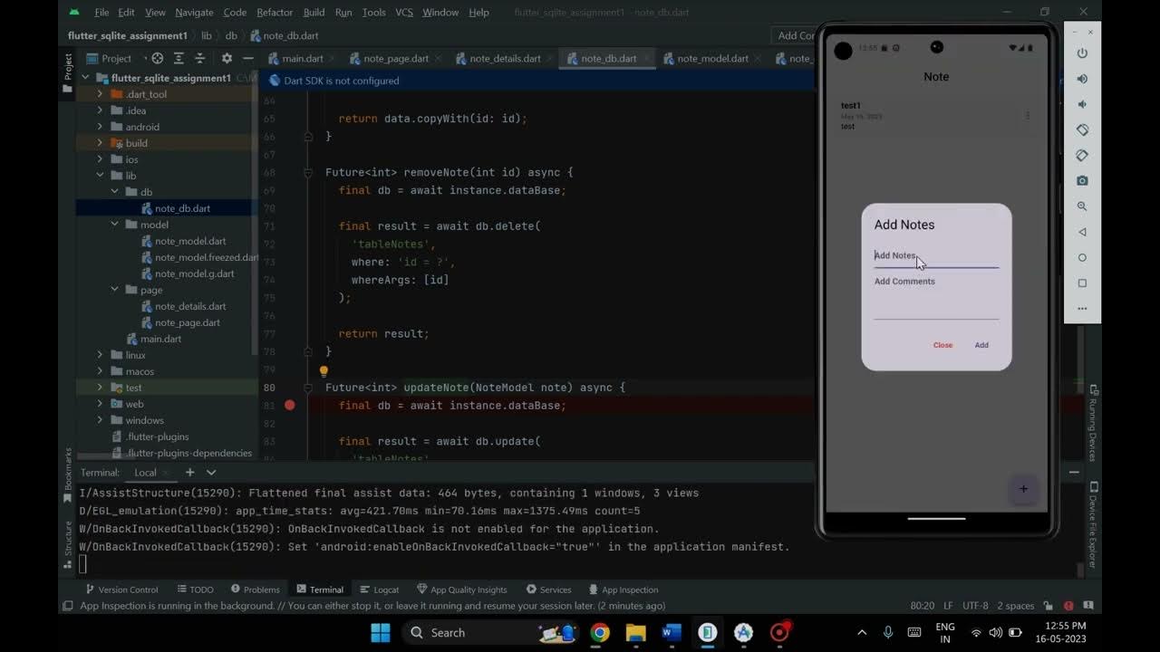 Curd Operation Using Flutter And Sqlite Youtube