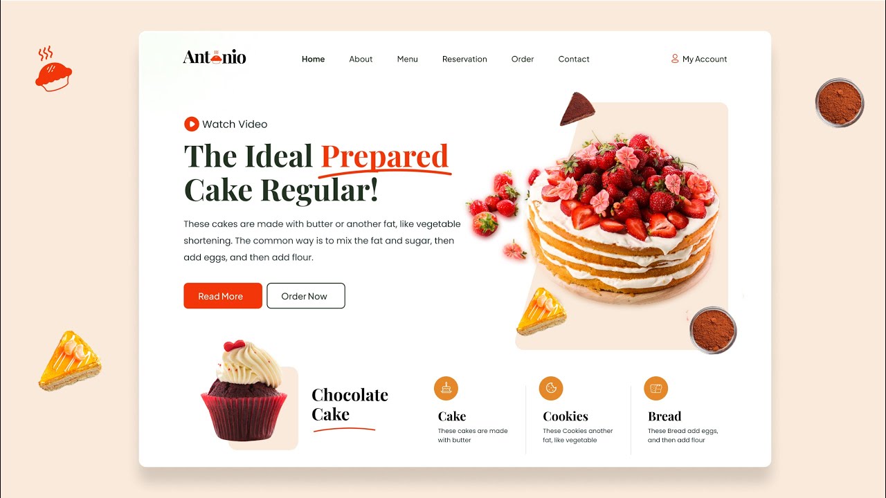 Cake Bakers Header Design Using Figma + Filmora - Speed Art - YouTube