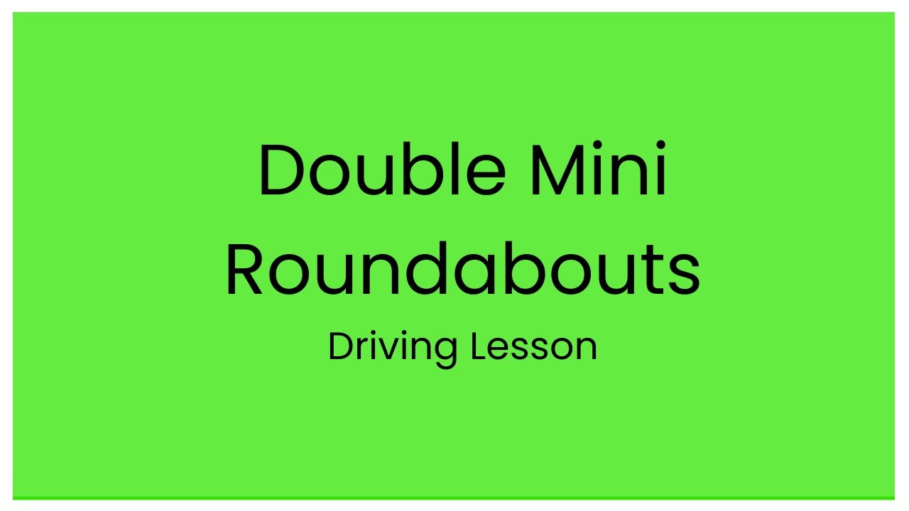Double Mini Roundabout - UK Driving Lesson - YouTube