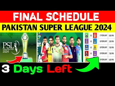 Psl 2024 kab hoga | Psl 9 schedule 2024|Psl 2024 schedule time table ...