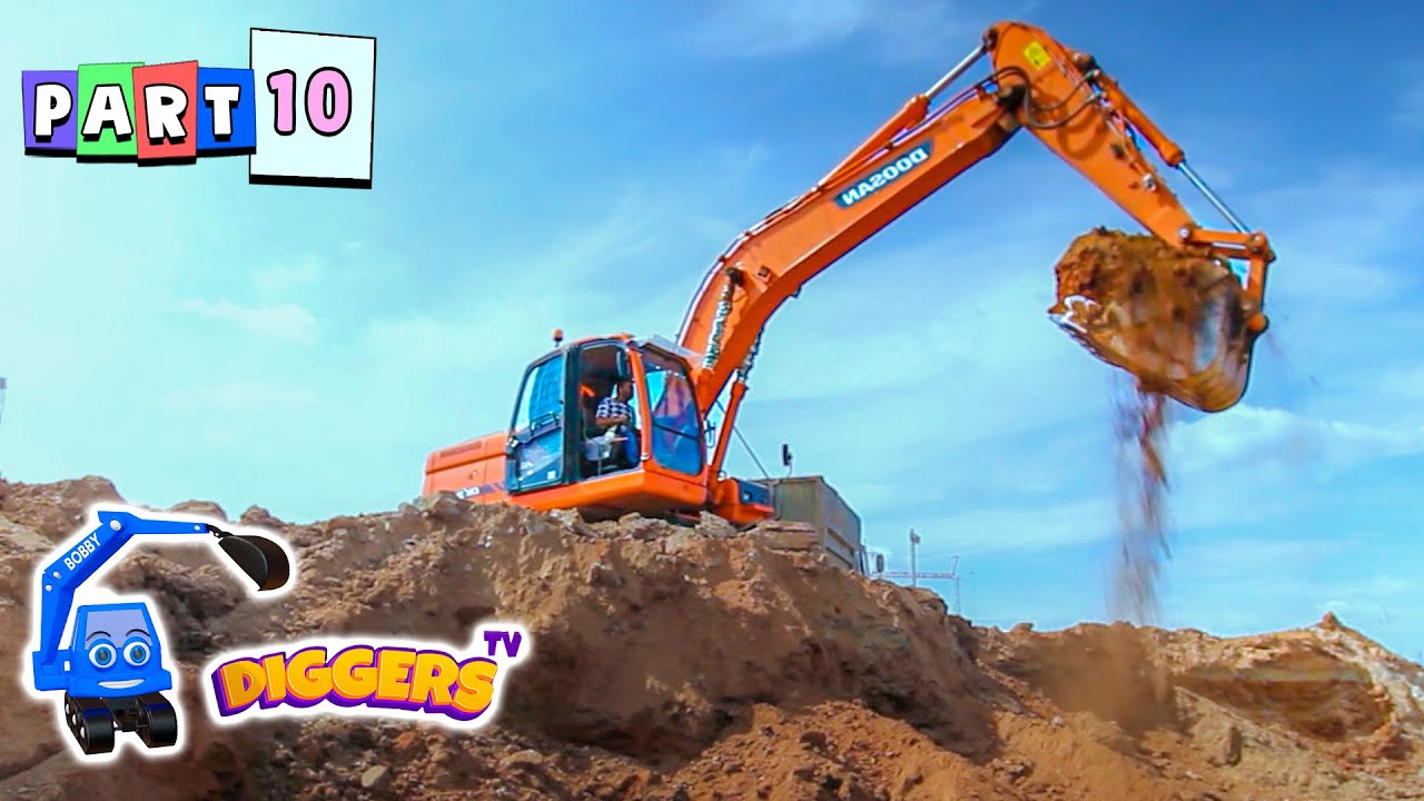 Amazing Diggers For Children | Doosan Excavator, JCB Tractor & More ...