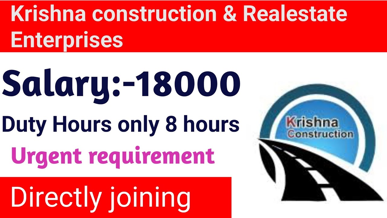 Krishna construction main job Mahakal job | Krishna construction main vacancy | Job Vacancy 2025 ...