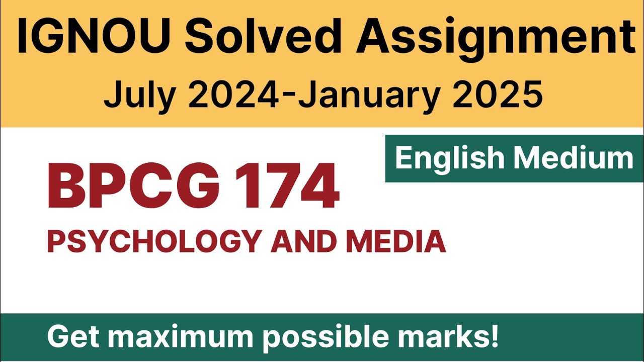 IGNOU BPCG 174 Solved Assignment 2024-25 PDF Download | English Medium ...
