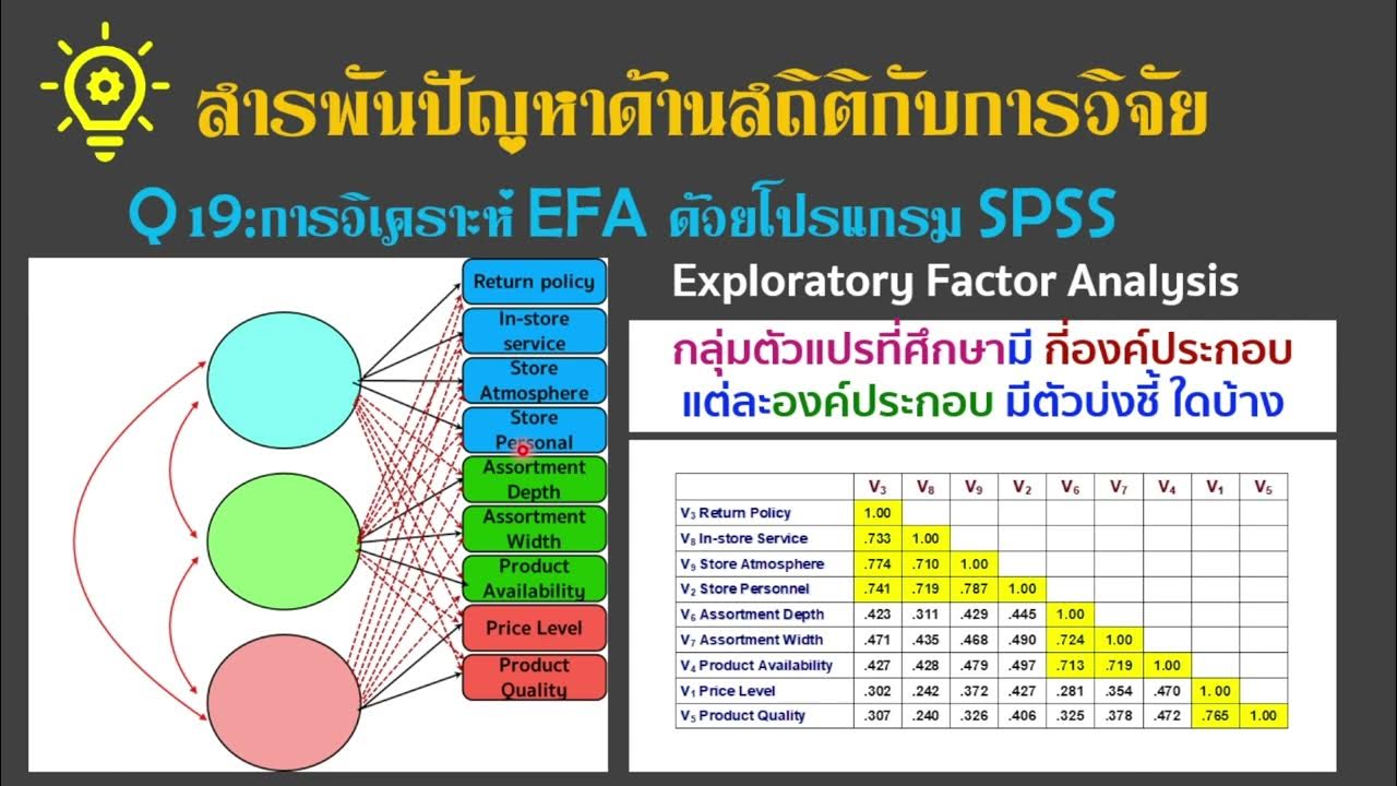 Q19: การวิเคราะห์ EFA ด้วยโปรแกรม SPSS - YouTube