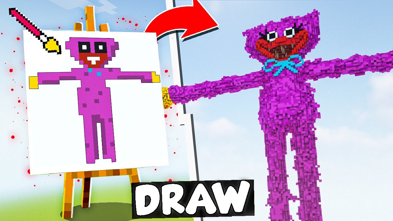 NOOB vs PRO: CATNAP DRAWING BUILD COMPETITION in Minecraft [Episode 15 ...