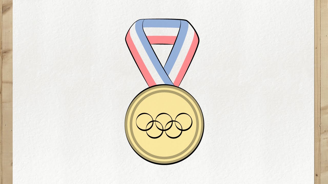 DESSINER UNE MÉDAILLE OLYMPIQUE 🥇 | Dessin facile pas à pas ...
