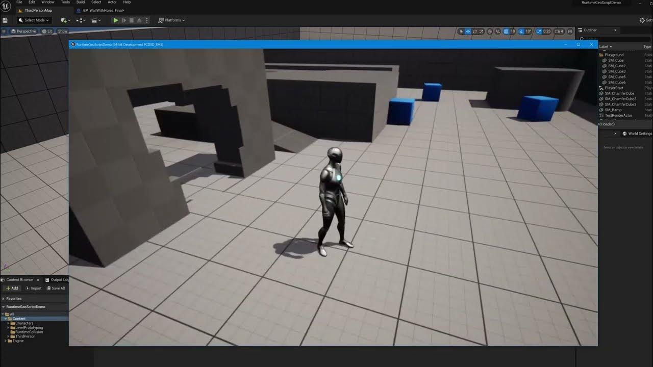 UE5 Geometry Script - Booleans at Runtime - YouTube