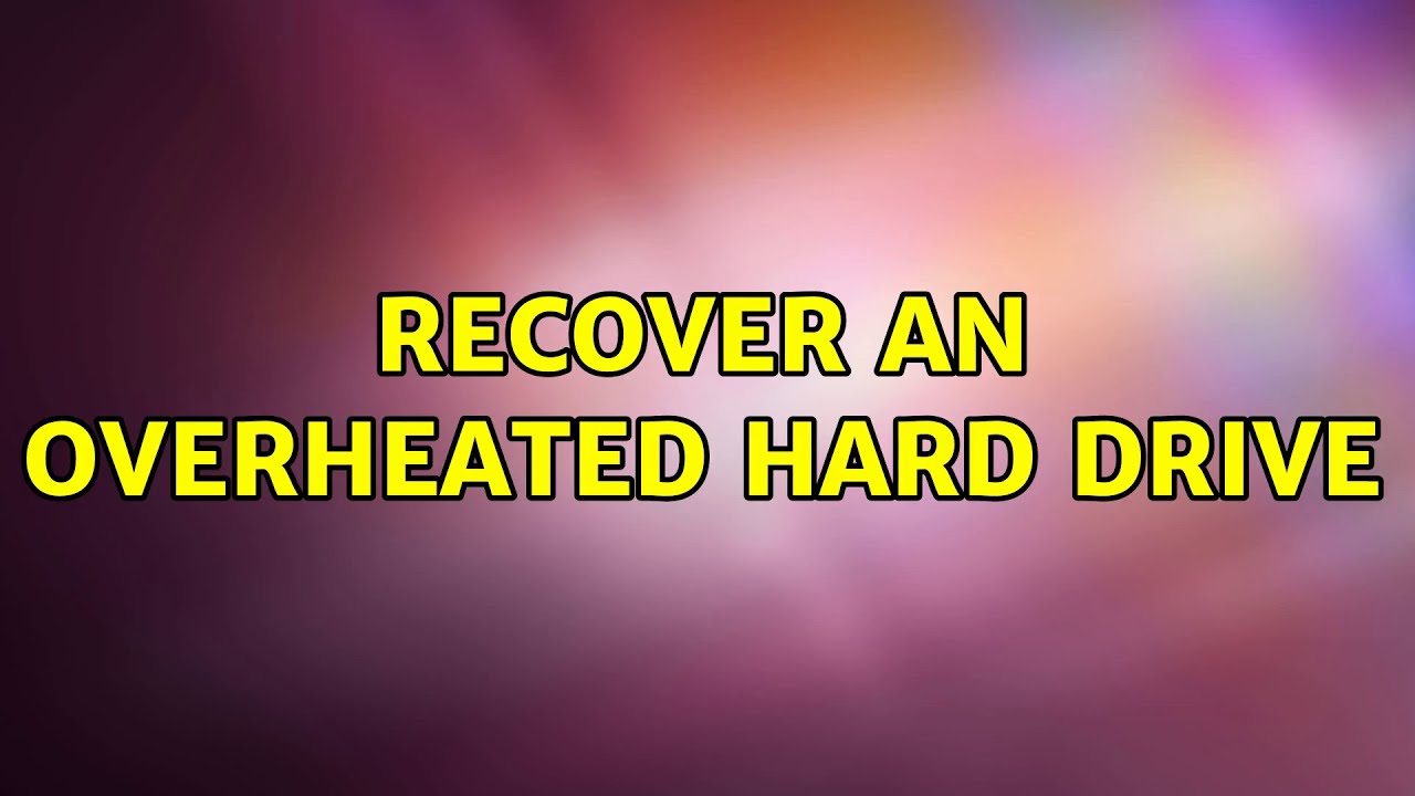 Recover an overheated hard drive - YouTube