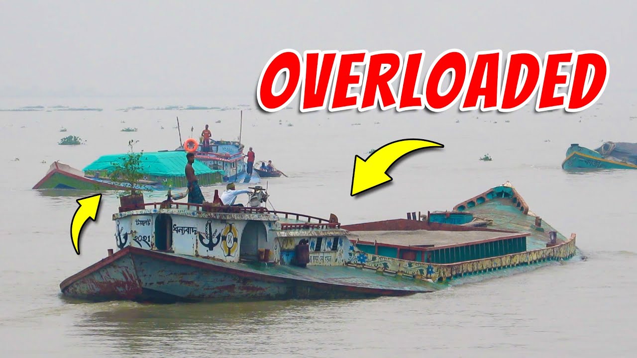 Overloaded Sand Carrier M.B. JHOM JHOM In Deep Meghna River | Bulkhead ...