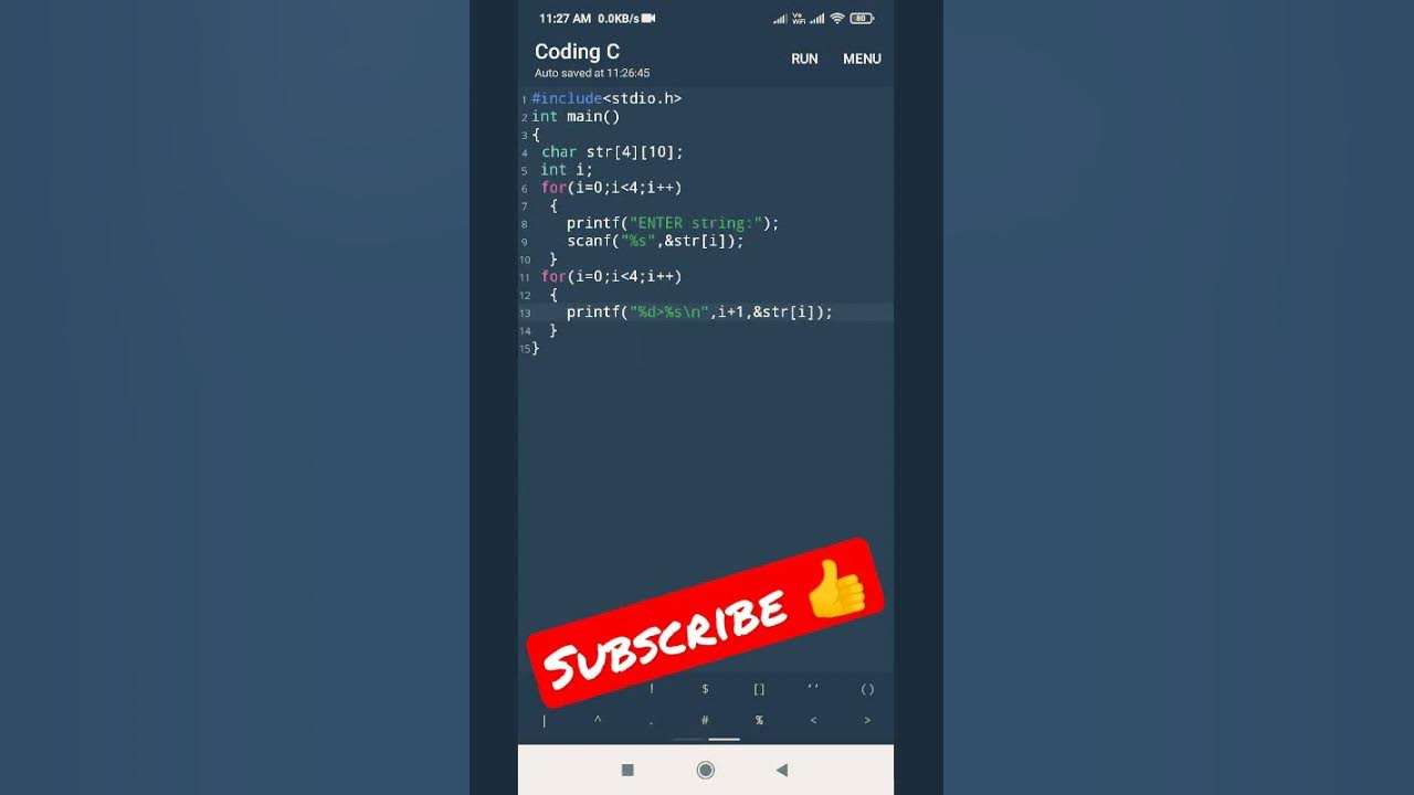 Two Dimensional Character Array In Taking Input And Print String 😀😀🤨 ️ Youtube