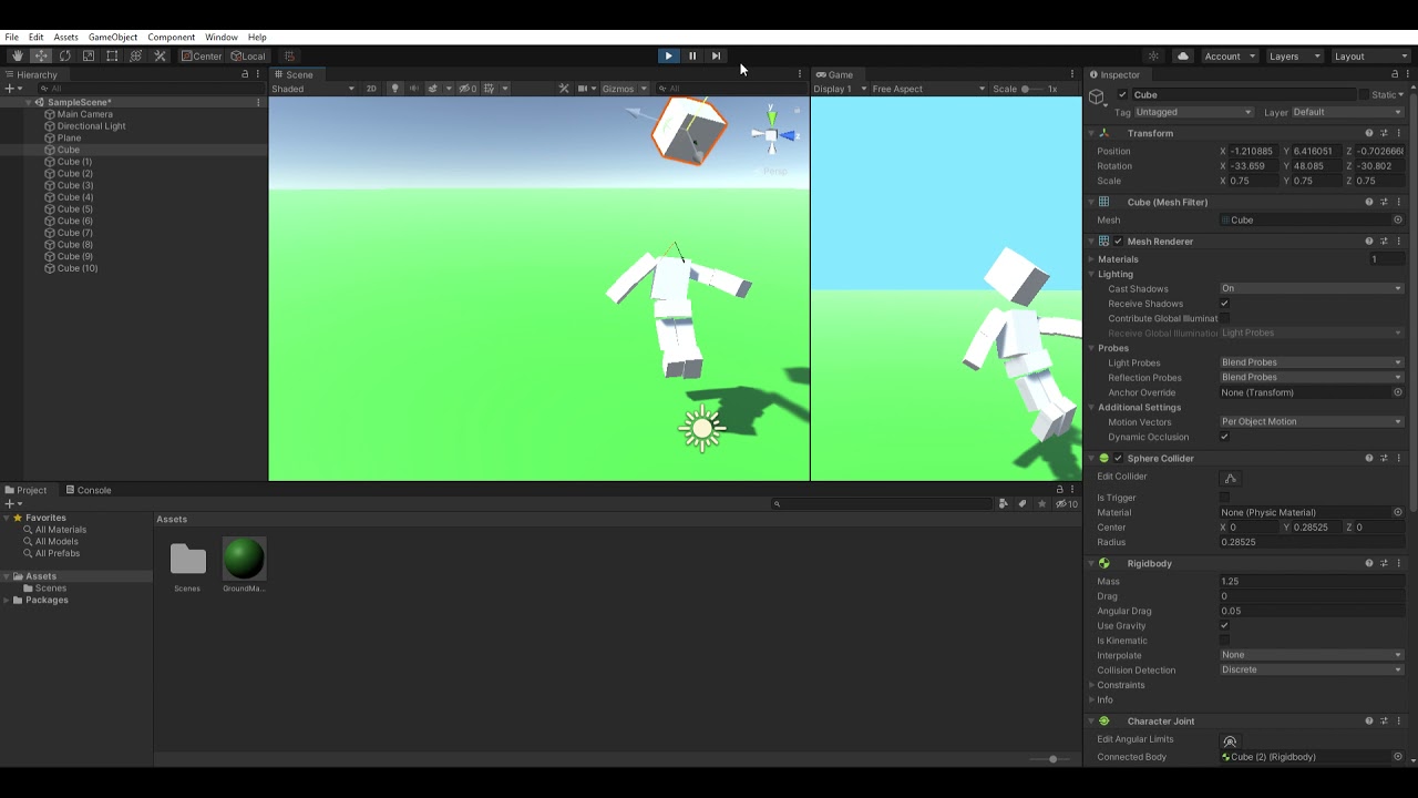 Funny ragdoll flying (Unity) - YouTube