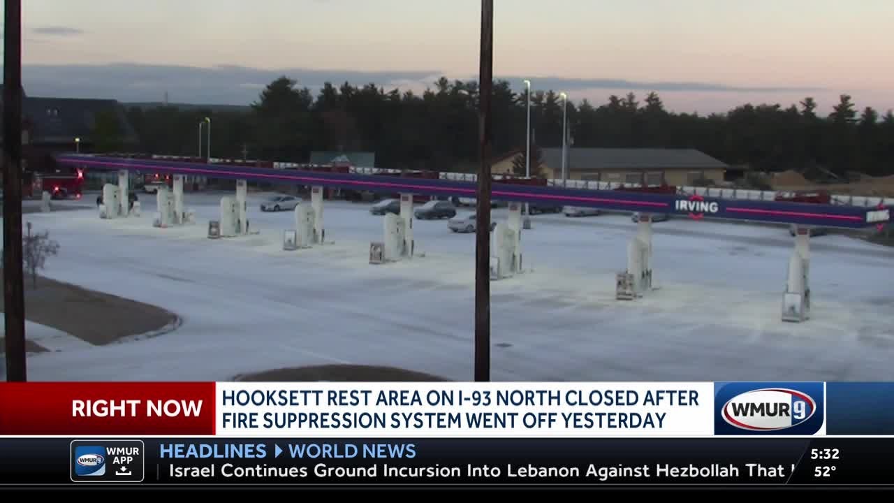 Fire suppression system goes off at Hooksett rest area on I-93 - YouTube