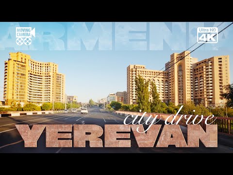 Yerevan city drive tour Armenia 4K video