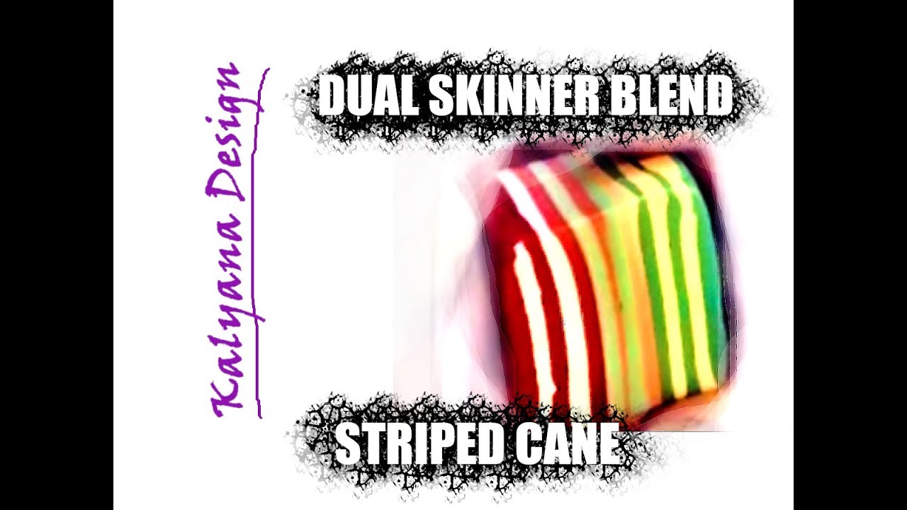 Dual skinner blend striped cane - polymer clay tutorial 133 - YouTube