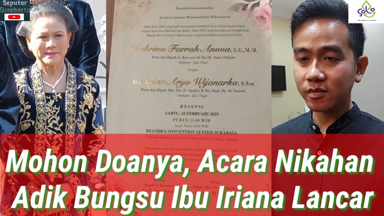 Selamat! Gibran Bocori Ibu Negara Iriana Menikahkan Adik Bungsunya ...