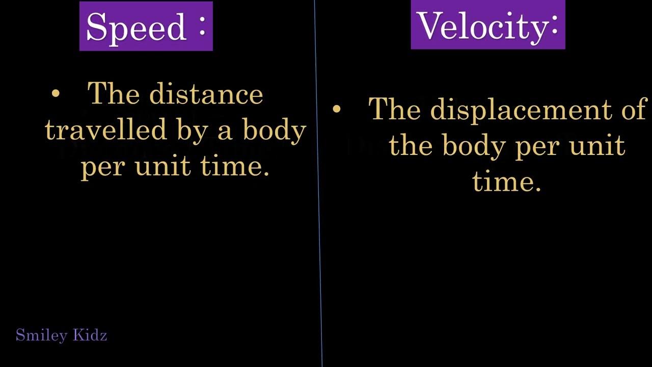 Differences between Speed and Velocity | Class 9 Science Motion Chapter 7 | Class 9 Physics ...