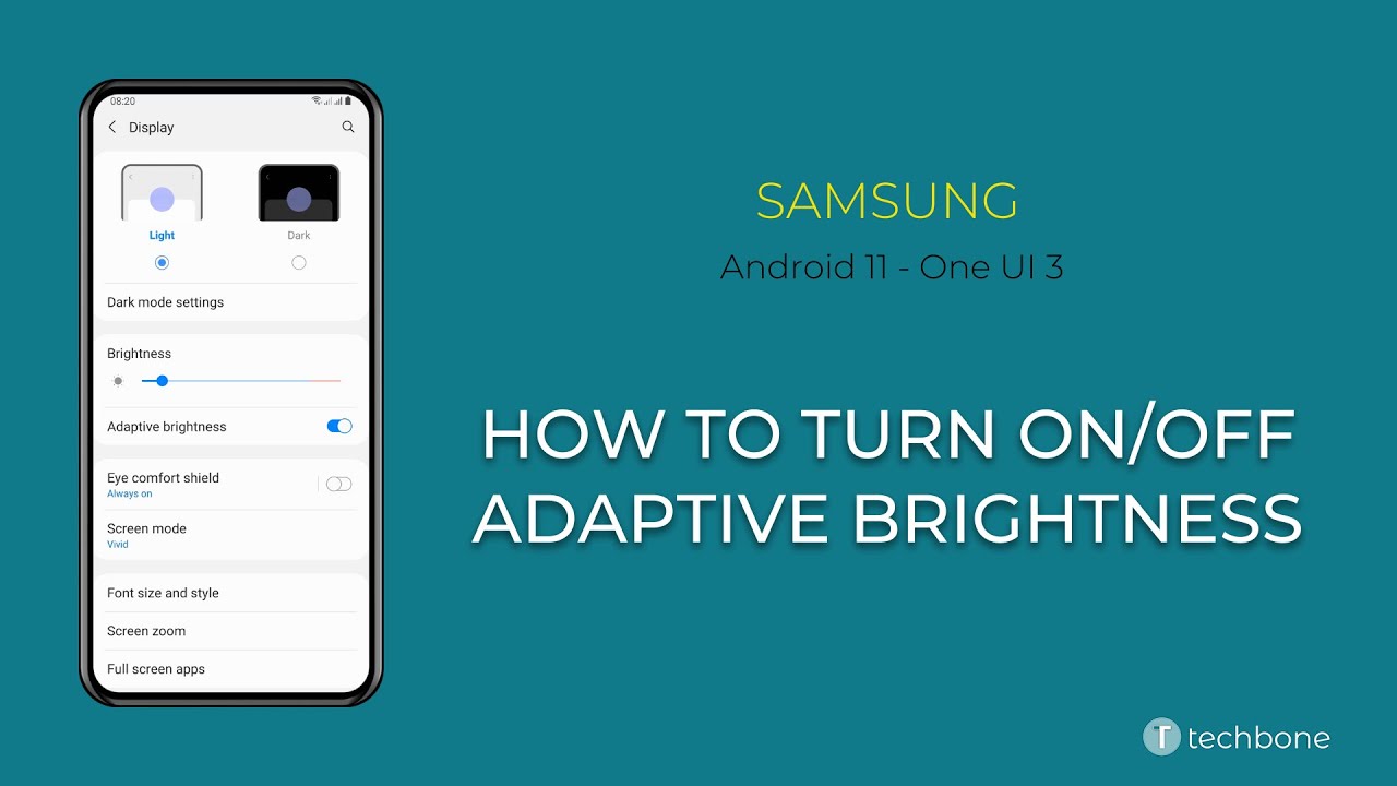 How to Turn On/Off Adaptive brightness - Samsung [Android 11 - One UI 3 ...