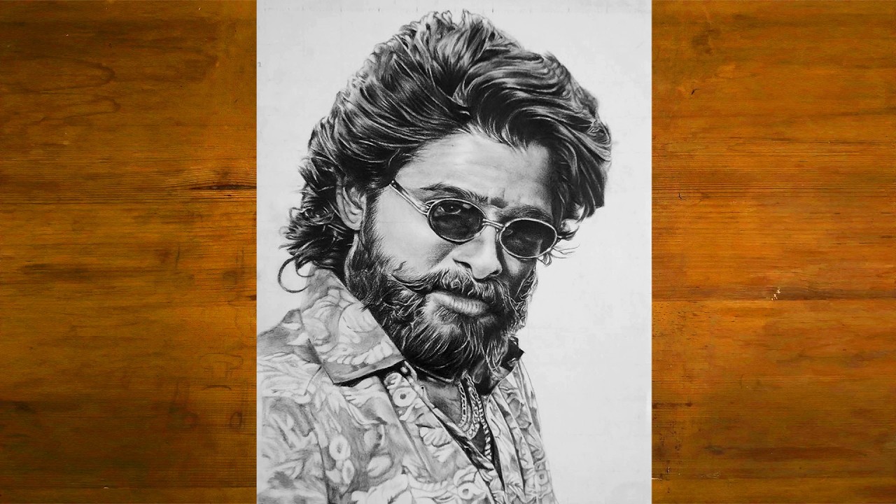 HOW TO DRAW Allu Arjun | Pushpa 2 Drawing | Drawing Allu arjun iconic ...