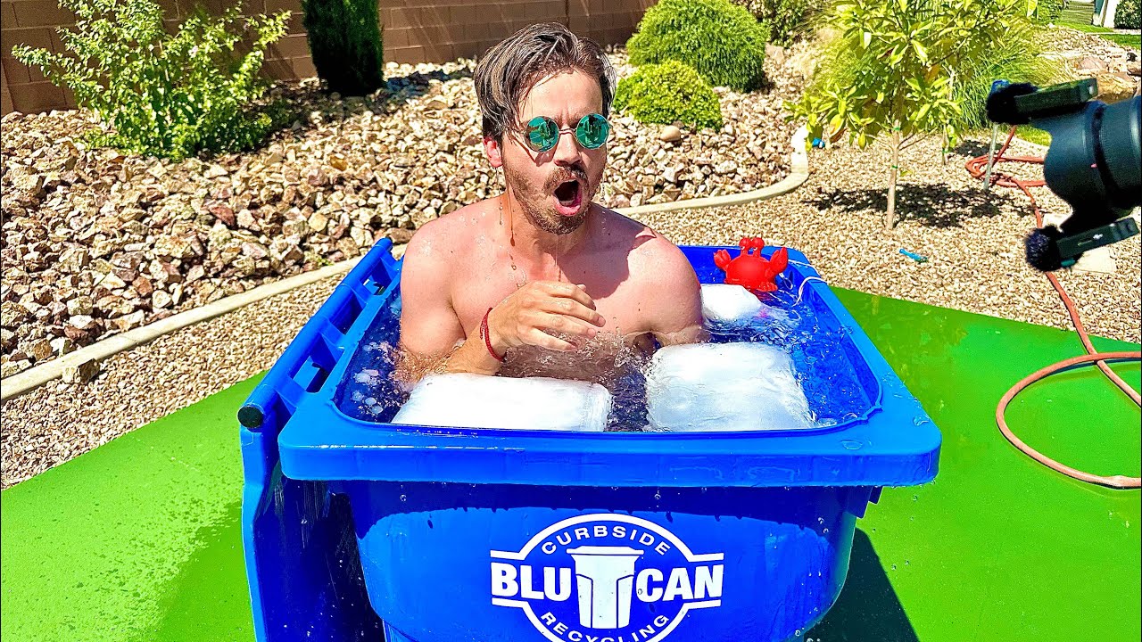 Ice Bath in a Trash Can!! Day 38 - YouTube