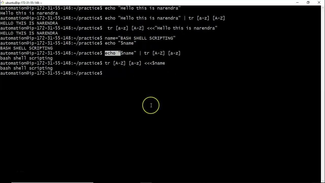 Here String Bash Shell Scripting Youtube