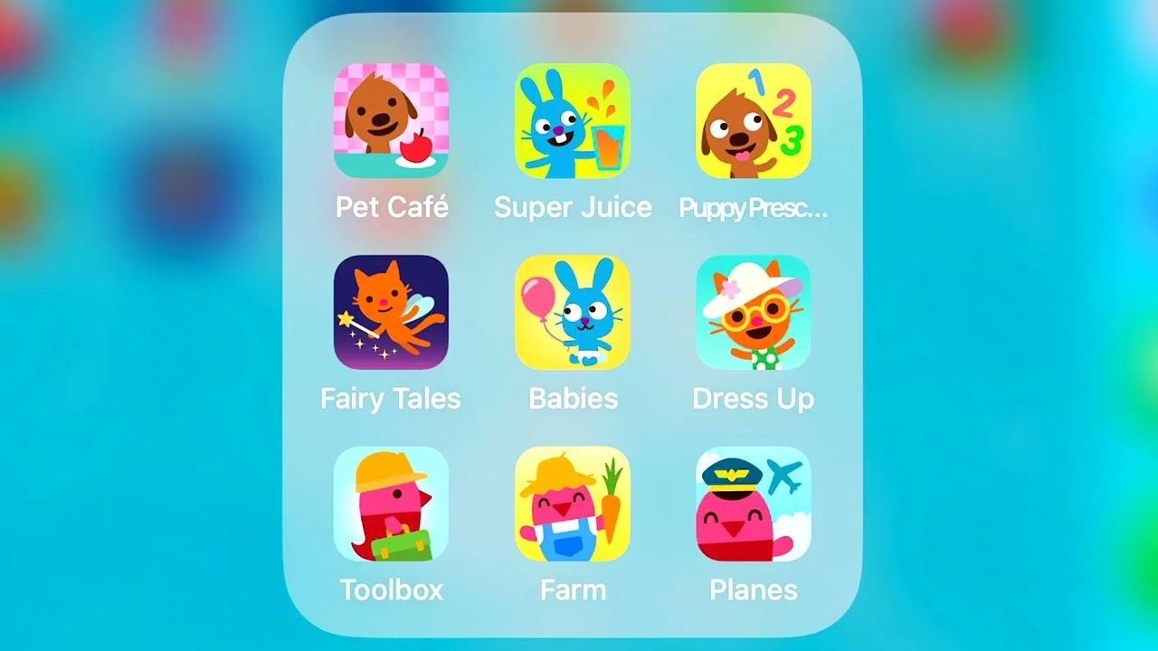 Sago Mini Pet Cafe,Super Juice,Puppy Preschool,Fairy Tales,Babies,Dress ...