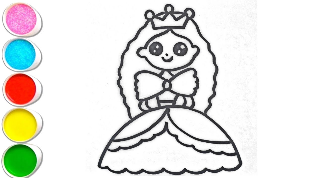 How to Cute Princess ️ Drawing for Children and toddlers - YouTube